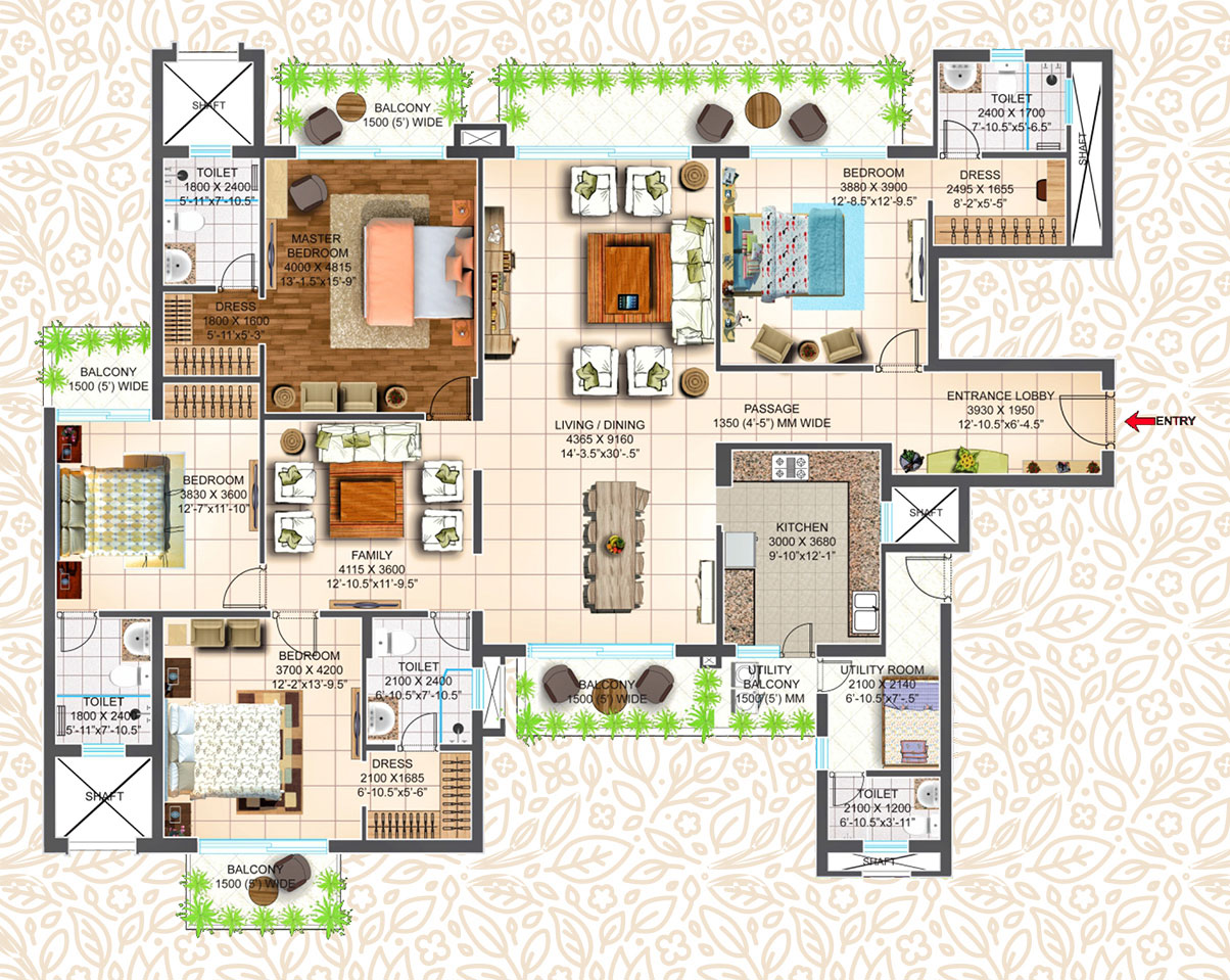 ACE Parkway Floor Plan | 2/3/4 BHK Flats in Noida Expressway